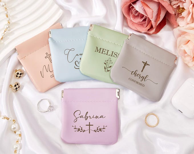 Personalized Leather Rosary Pouch,perfect 1st Communion and ...