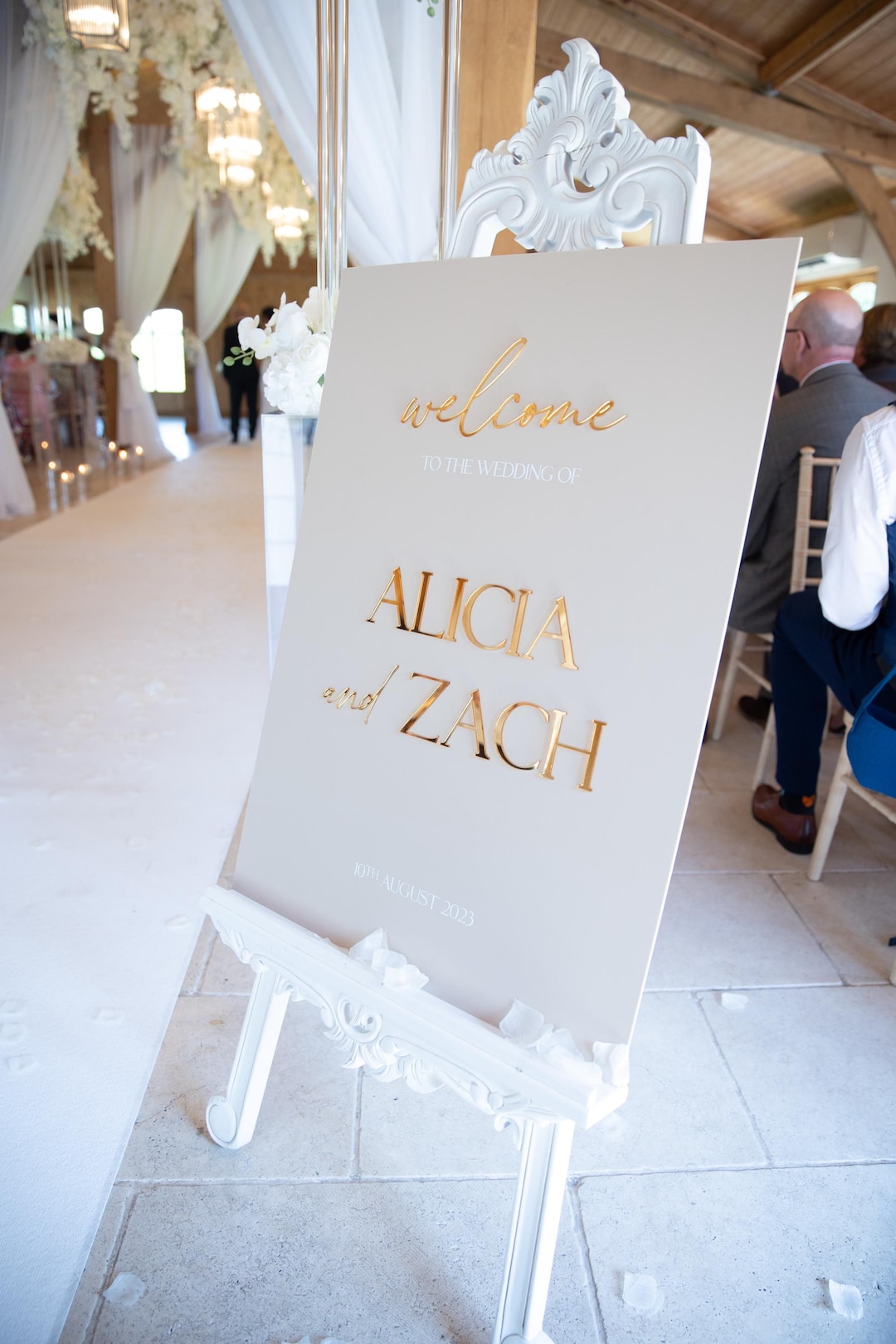 Acrylic Wedding Welcome Sign With 3D Names - Luxury Wedding Signage ...