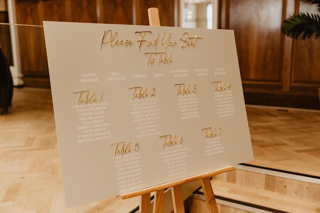 Personalised Acrylic Seating Plan, Acrylic Sign With 3D Detailing. - Etsy