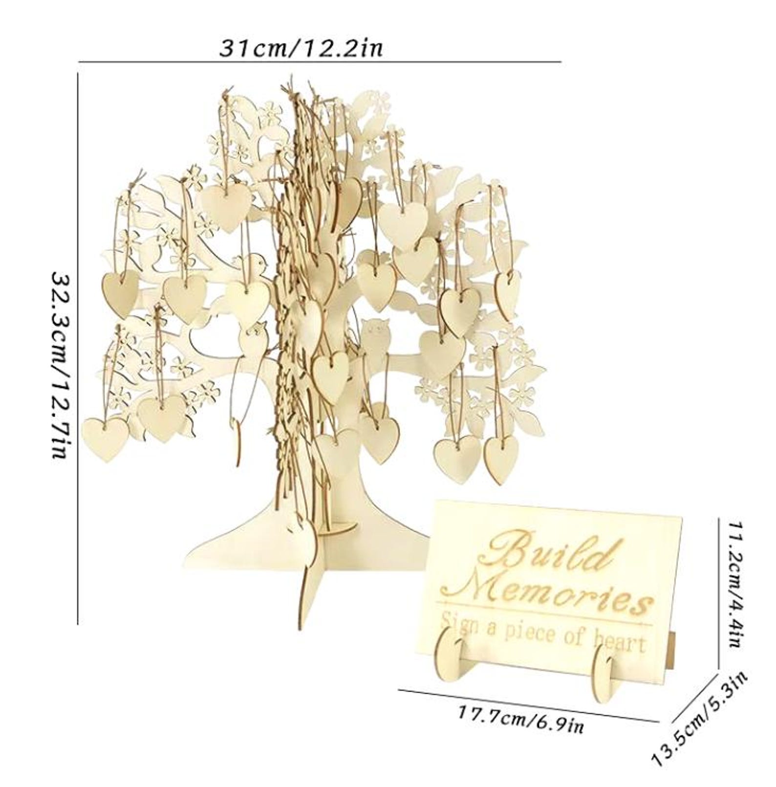 Personalized Wedding Guestbook Tree With Wooden Leaves Unique Wedding ...