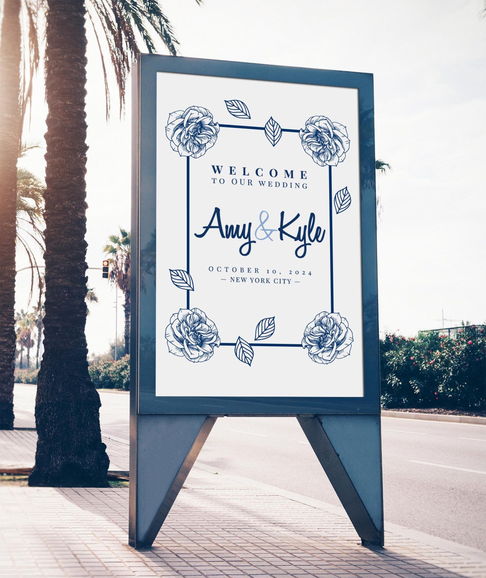 Flower Illustration Wedding Welcome Sign Printable, Instant Download ...