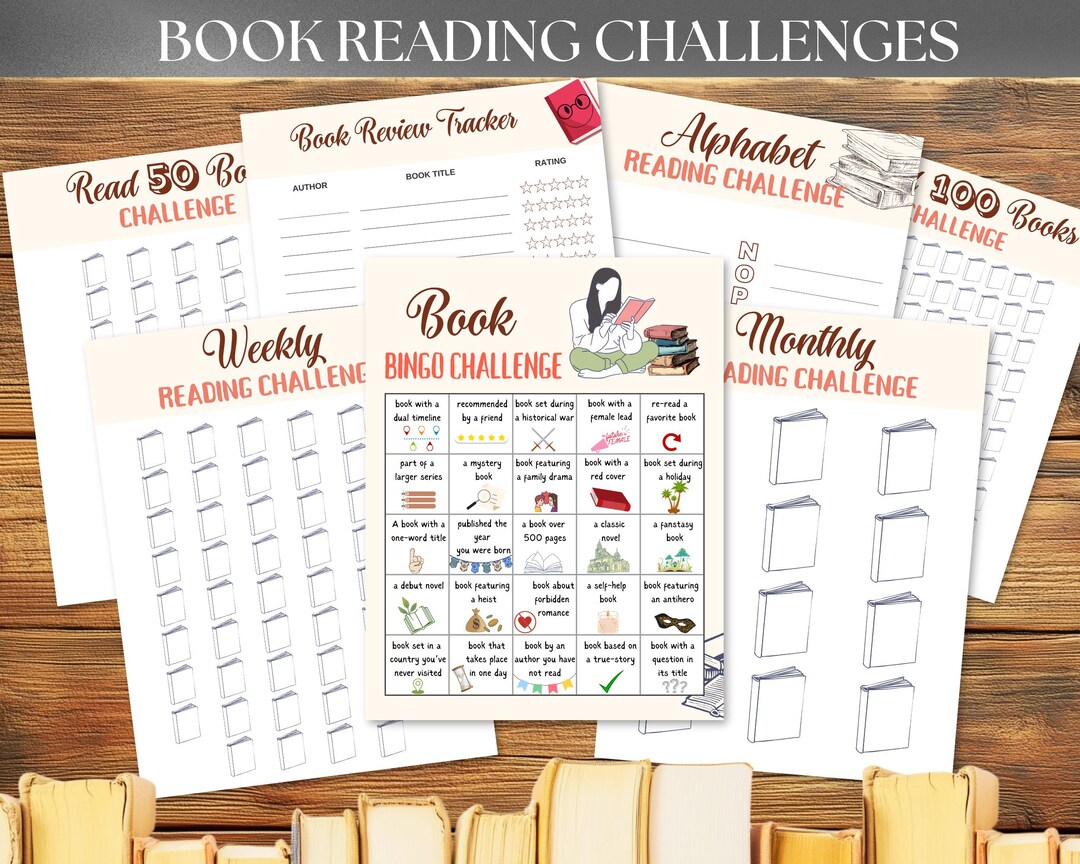 Book Reading Challenge Bundle | Book Bingo | 7 Printable Reading ...