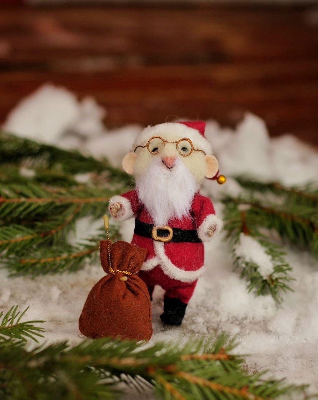 Needle Felted Mose Santa Claus With Whole Bag Of chrismas Gifts ...