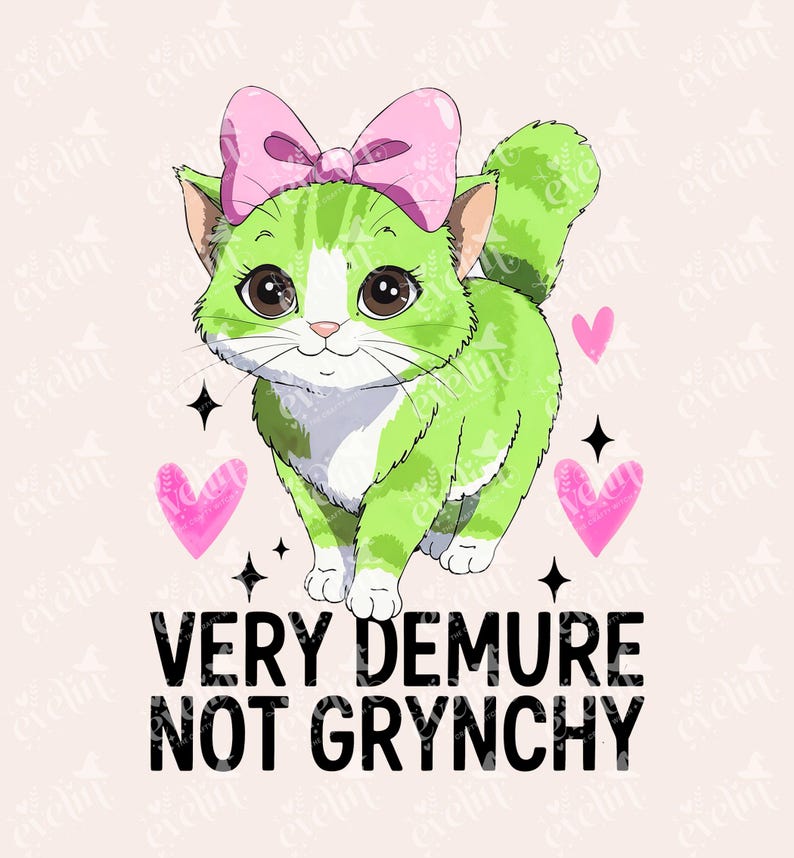Very Demure, Not Grynchy Cat PNG Cute Christmas Cat Clipart for ...