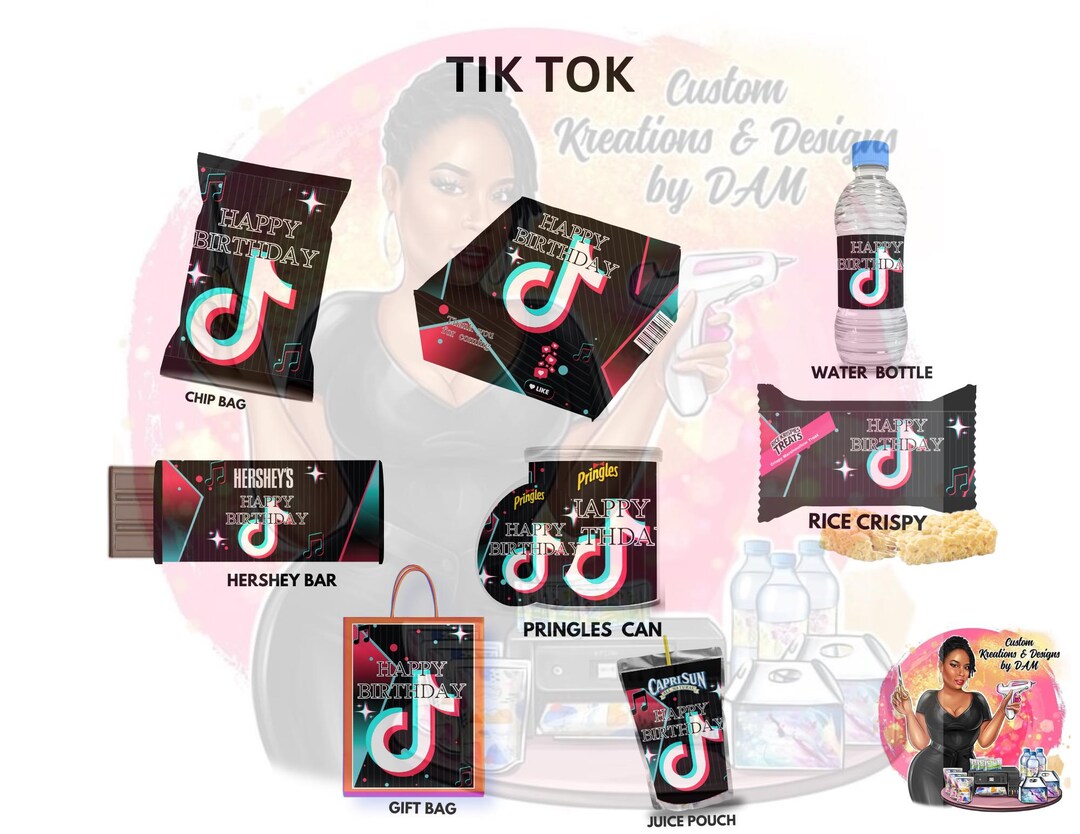 TIK TOK Party Favor Bundle Template - Etsy