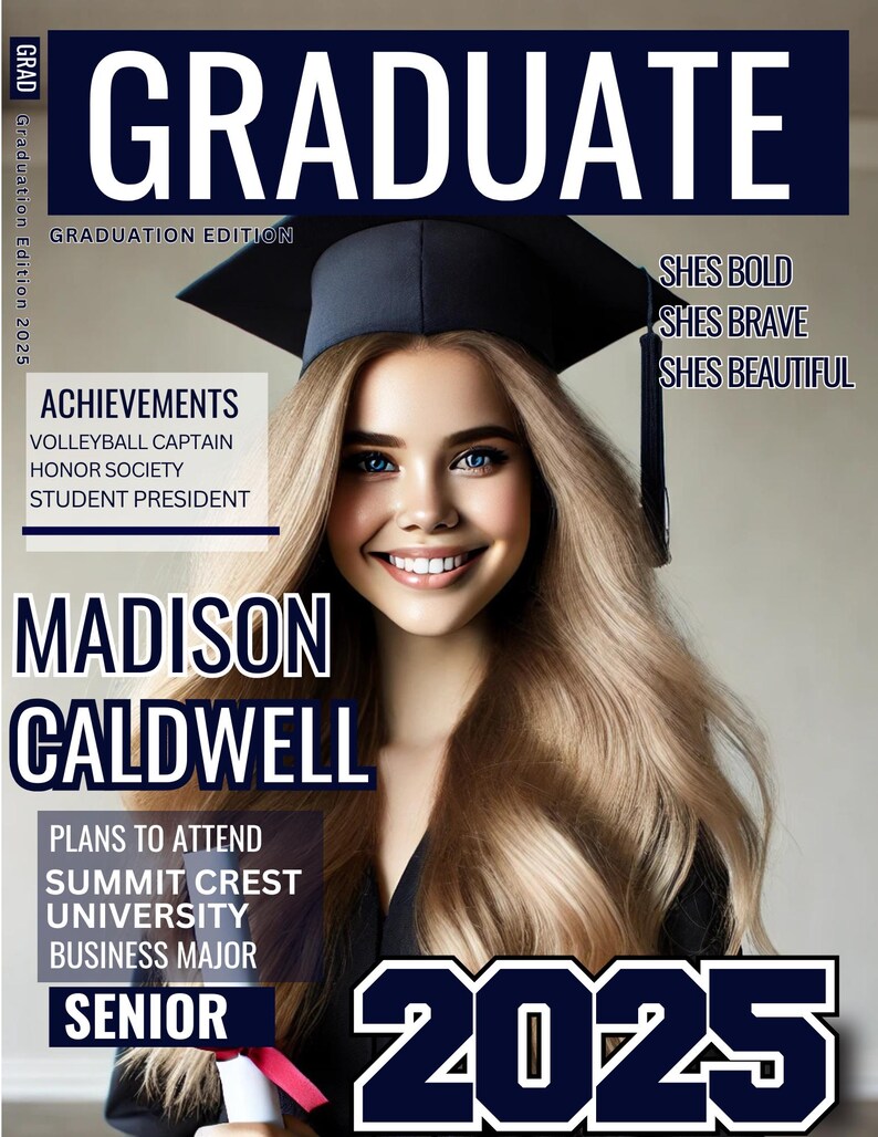 GRAD Magazine Cover Template - Etsy