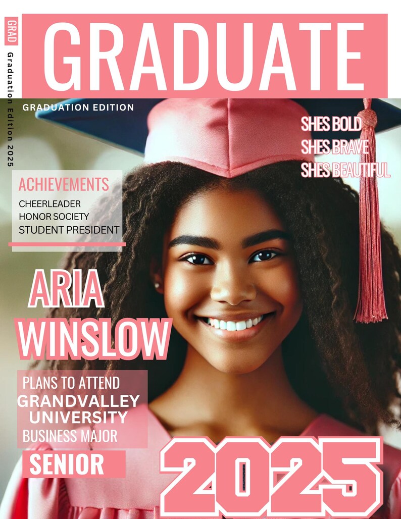 GRAD Magazine Cover Template - Etsy