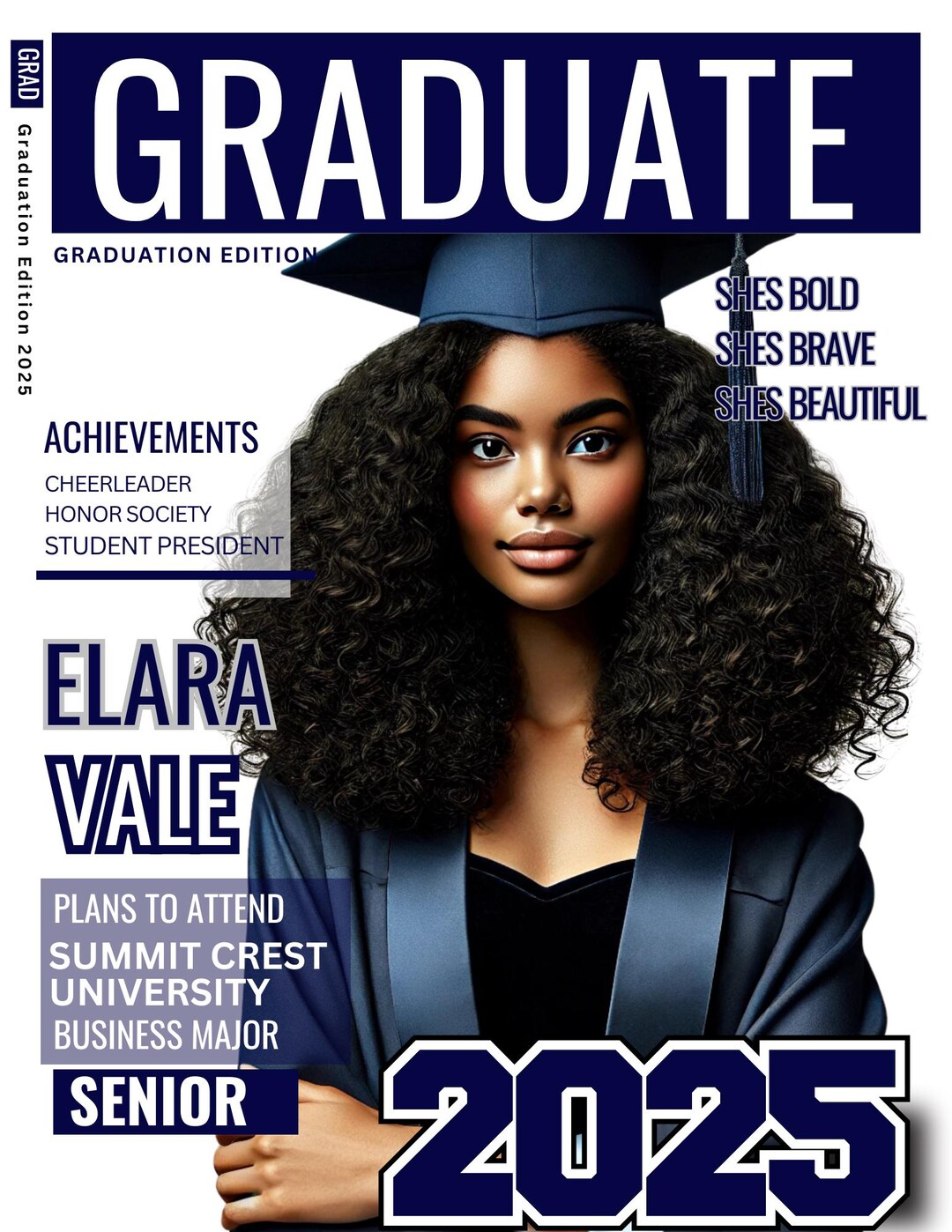 GRAD Magazine Cover Template - Etsy