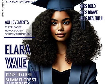 Fully Editable Grad Magazine Cover/gradient Fill/canva Use ONLY - Etsy