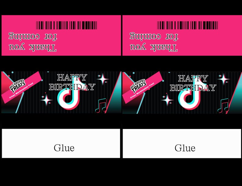 TIK TOK Party Favor Bundle Template - Etsy