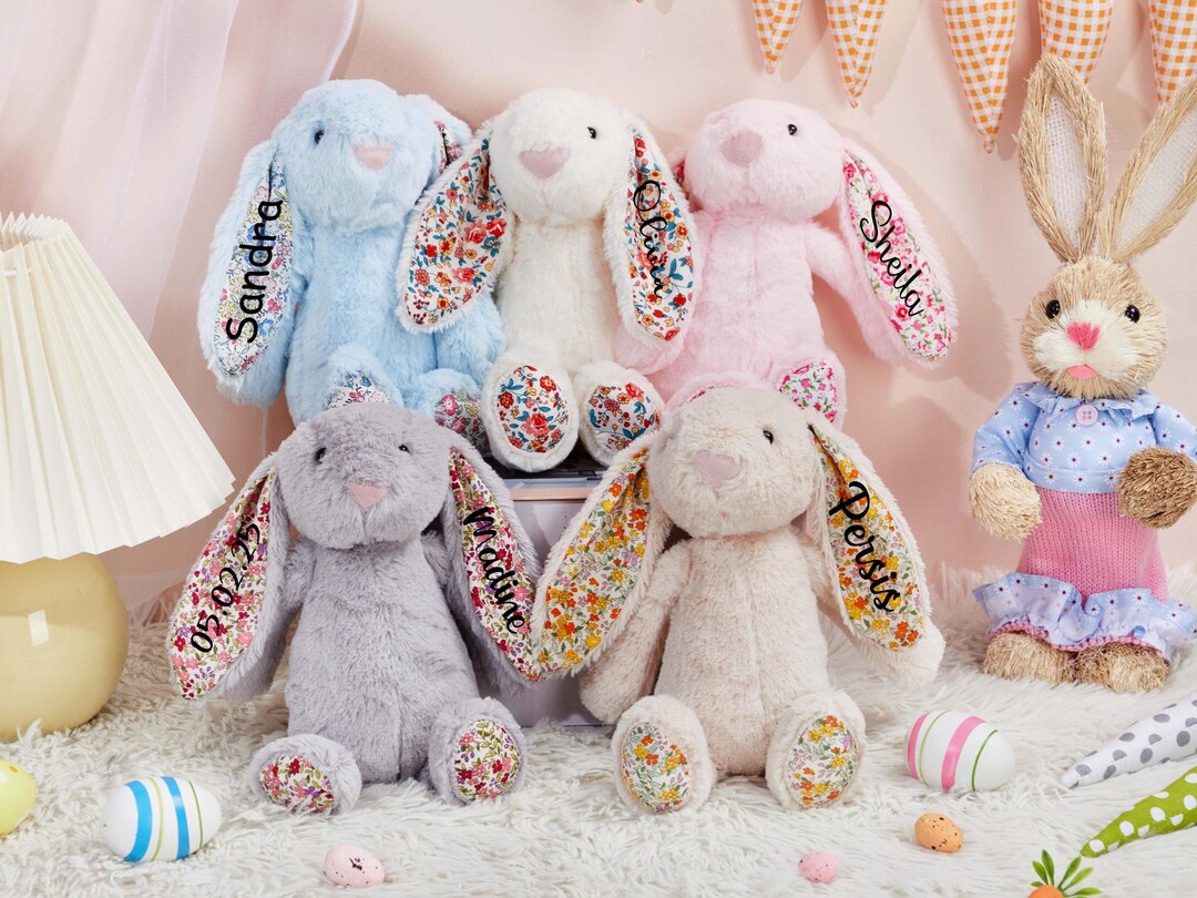 Personalized Bunny Rabbit,custom Monogrammed Bunny Rabbit,easter Bunny ...