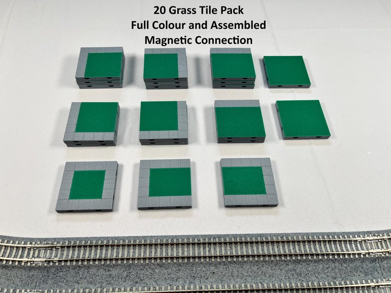 N-scale Magnetic Tile System - Grass and Sidewalk Tiles - Printing ...