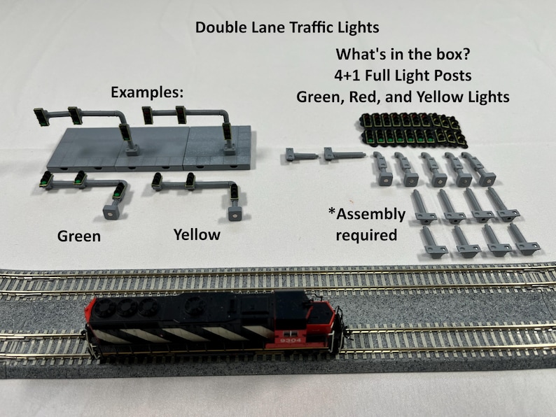 N-scale Traffic Lights - Magnetic Base - Double or Single Lane ...