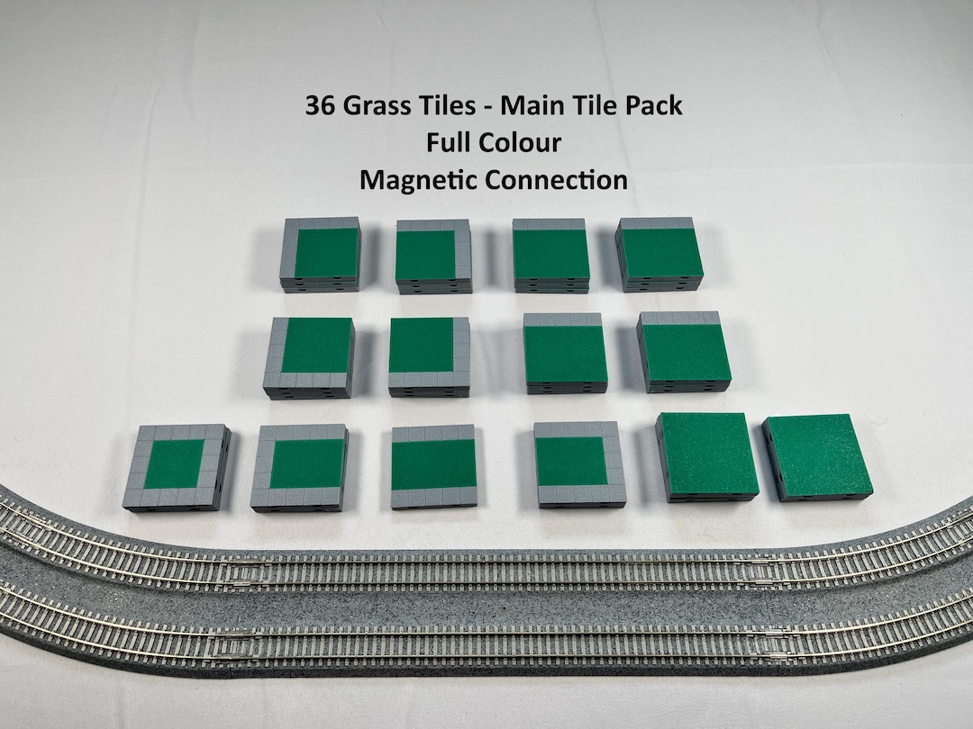 N-scale Magnetic Tile System - Grass and Sidewalk Tiles - Printing ...