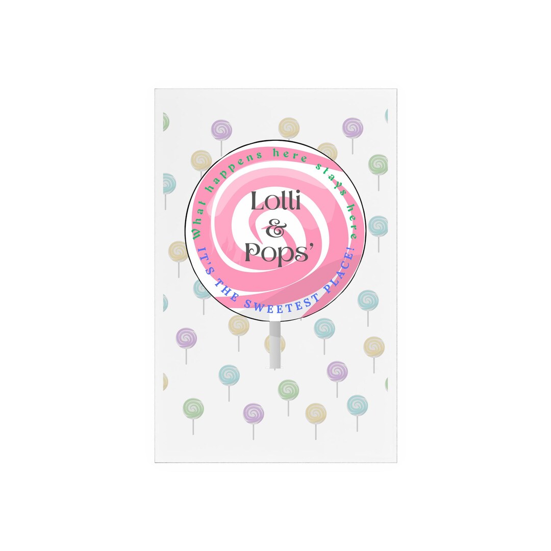 Lolli & Pop Acrylic Sign With Wooden Stand - Etsy