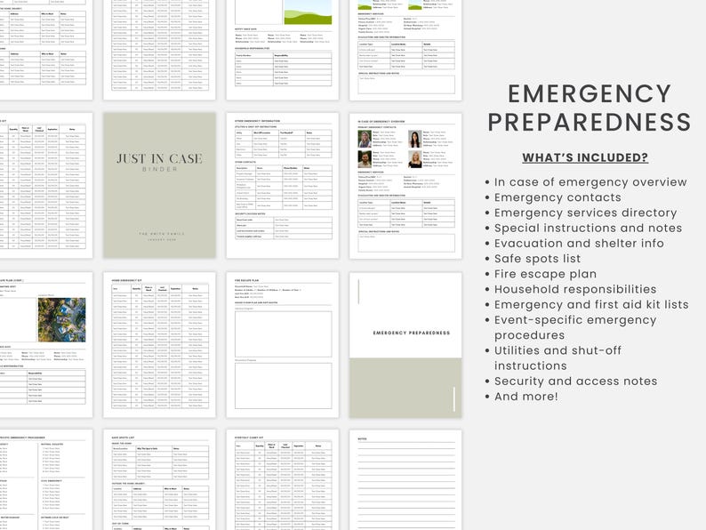 Family Emergency & Medical Binder Canva Template – Emergency ...