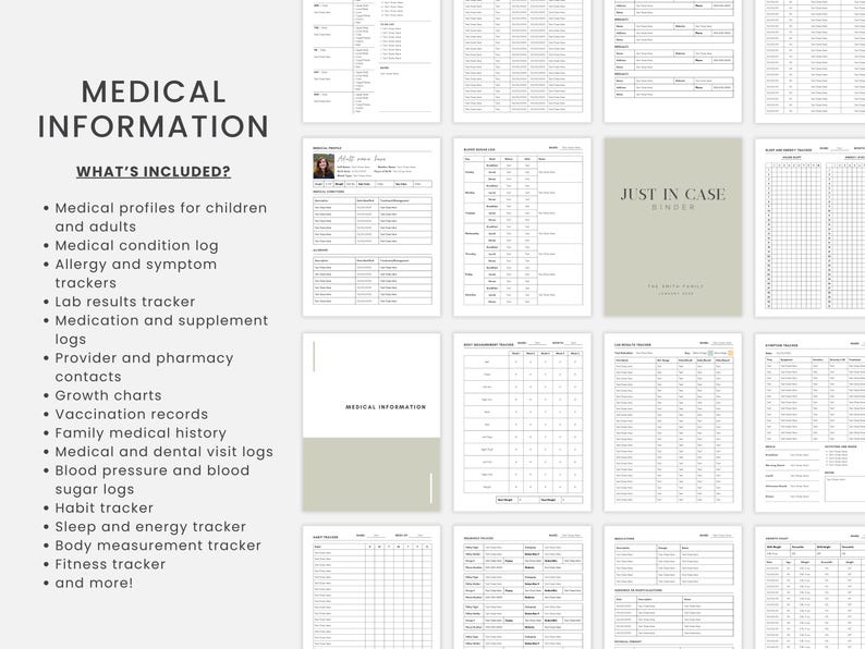 Family Emergency & Medical Binder Canva Template – Emergency ...
