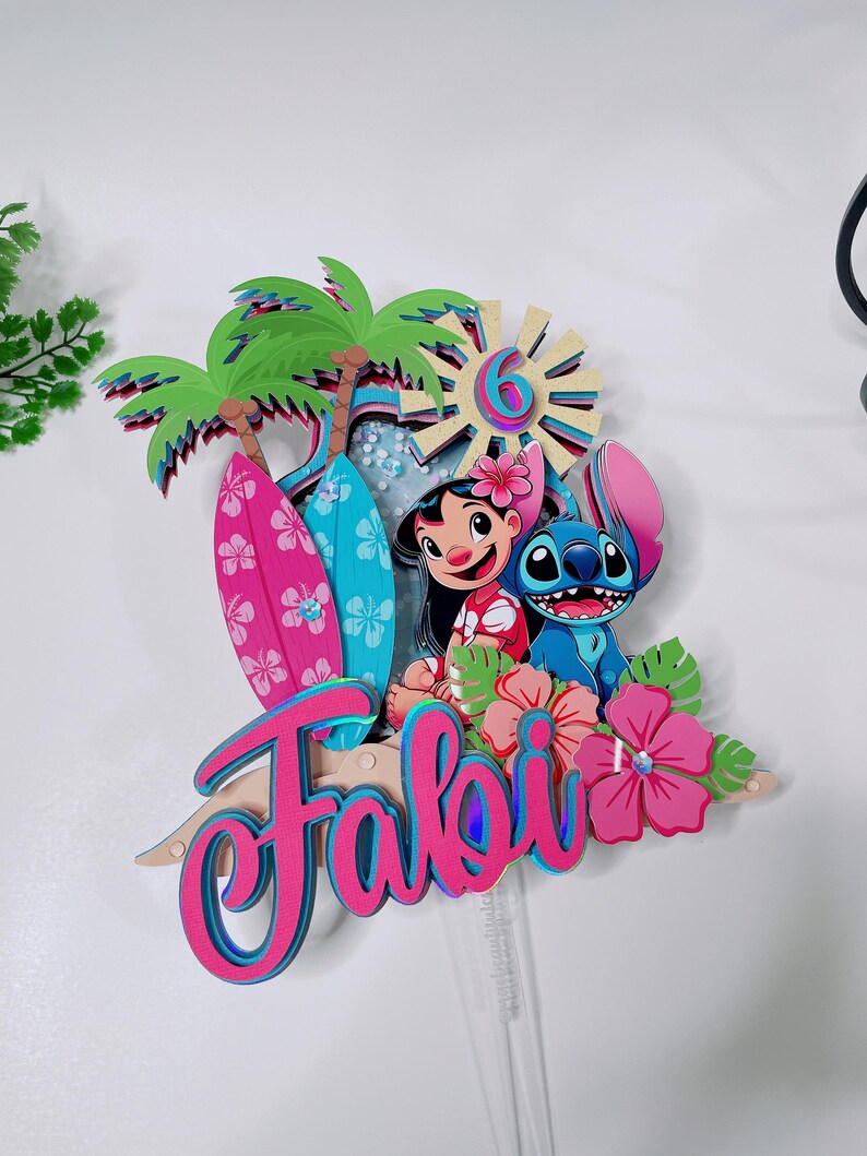 Stitch Cake Topper. Angela and Stitch Cake Tooper. Hawaiian Cake Tooper ...