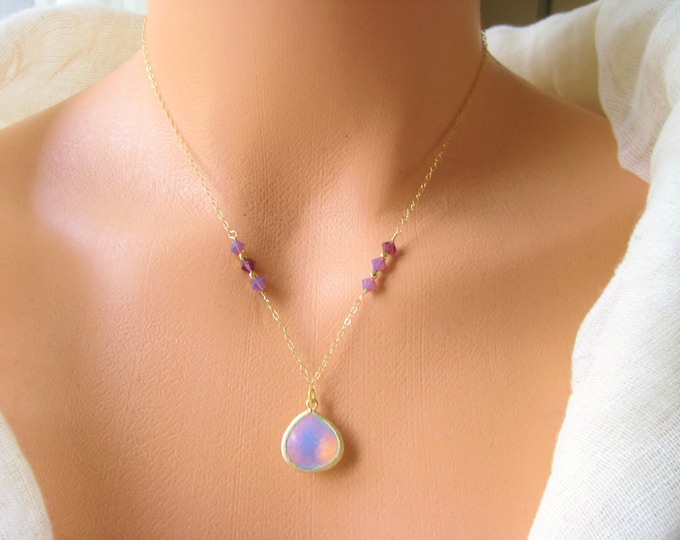 Violet Opal Necklace - Etsy