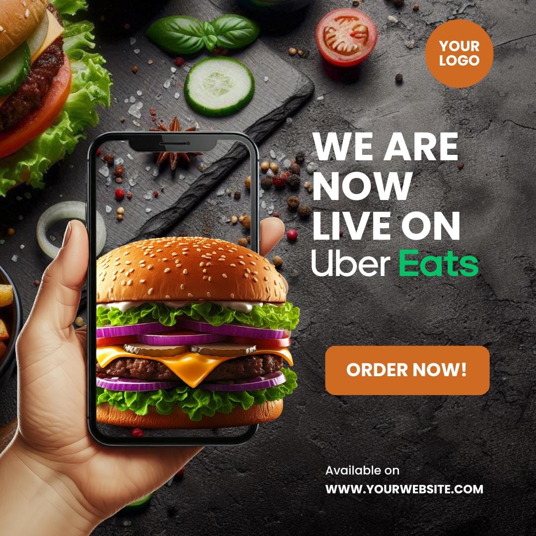 Editable Template With Phone and Burger Overlay Etsy - Etsy