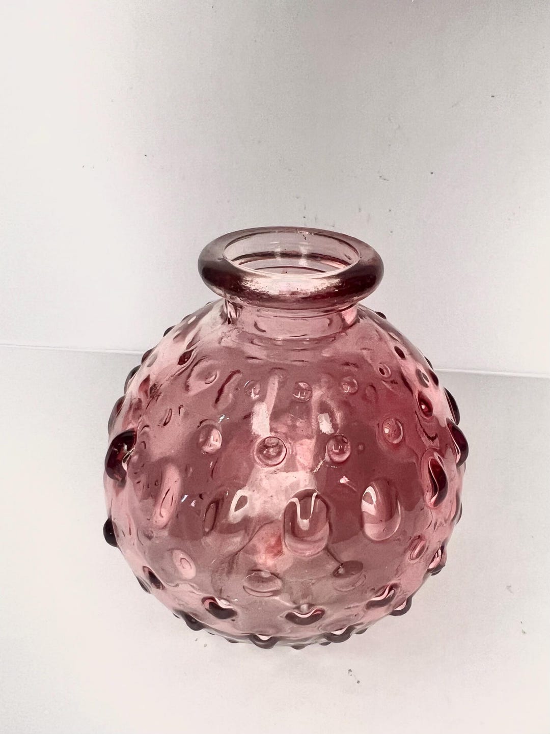 Pink Hobnail Glass Bud Vase - Etsy