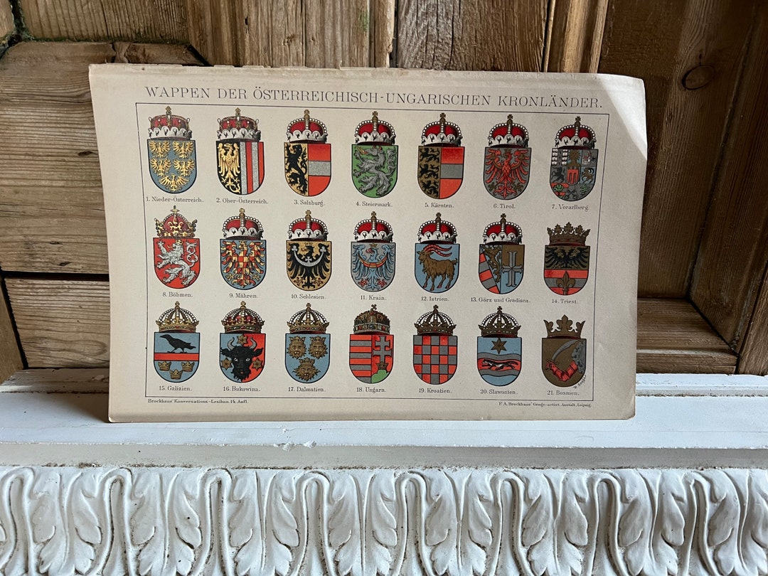 19th Century German Crests of Arms Illustration - Etsy