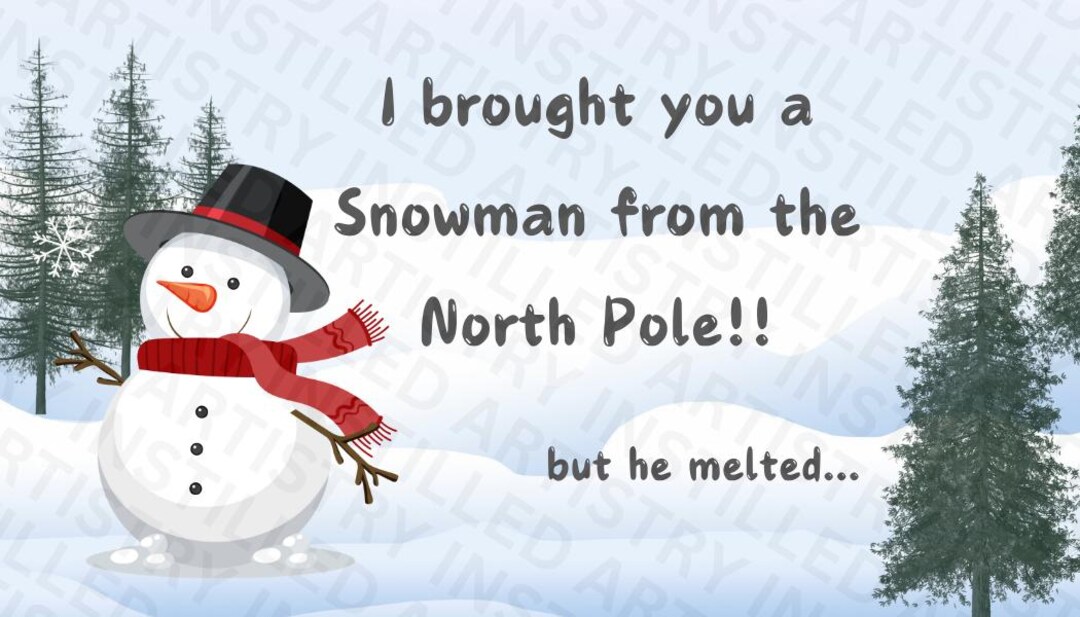 Elf Activity Melted Snowman From the North Pole - Etsy