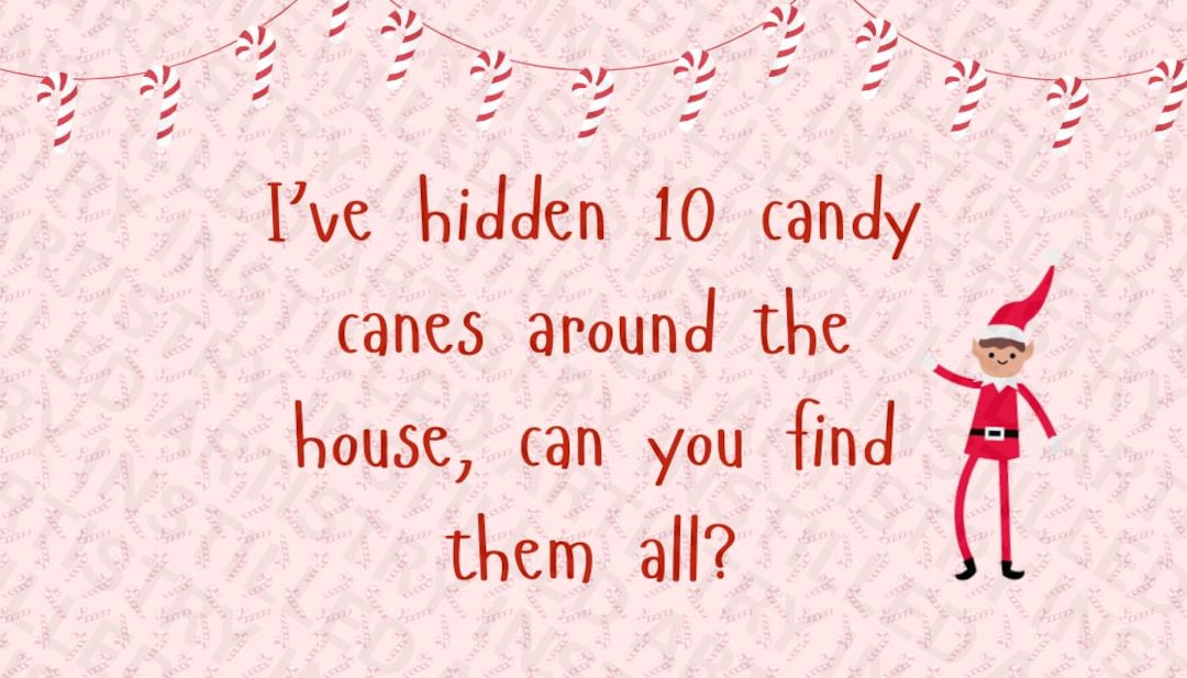 Elf Activity! - Candy Cane Hide and Seek! - Etsy