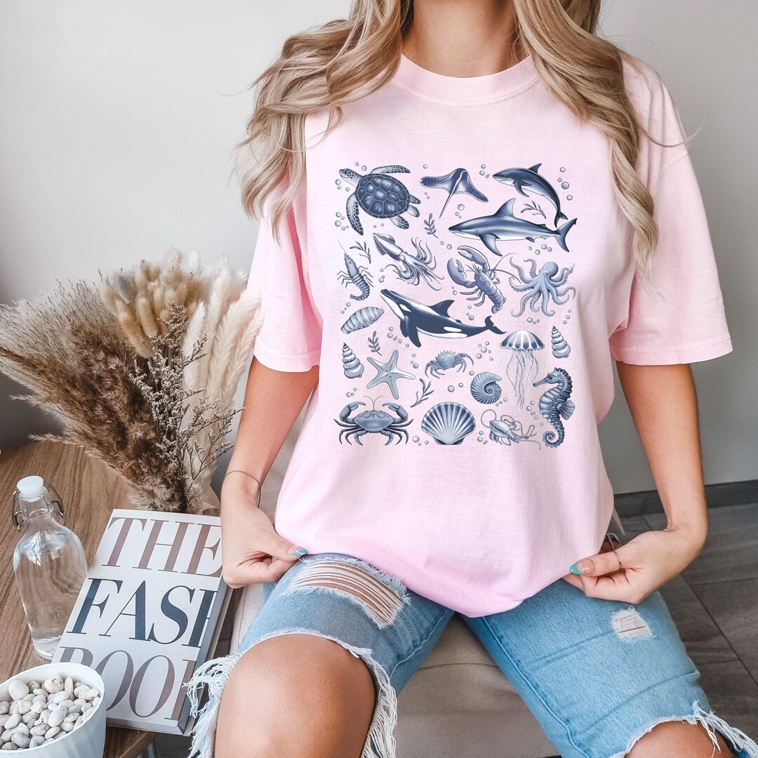 Vintage 90s Sea Animals Comfort Colors T-shirt, Ocean Lover Gift - Etsy