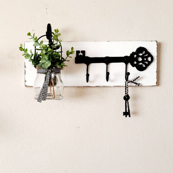 Farmhouse Key Holder With Shelf - Etsy