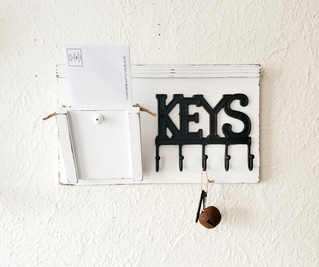 Unique Mail and Key Holder, Country Cottage Farmhouse Key Shelf, Rustic ...