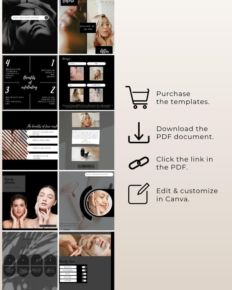 50 Editable Instagram Post Templates | Canva Social Media Bundle ...