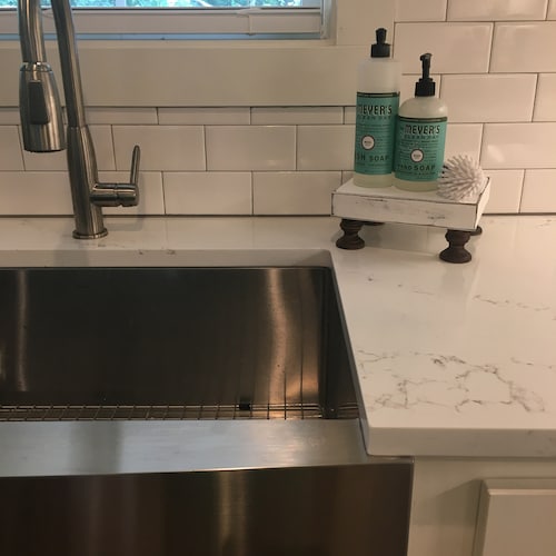 Farmhouse Riser Kitchen Pedestal Stand White Distressed With - Etsy