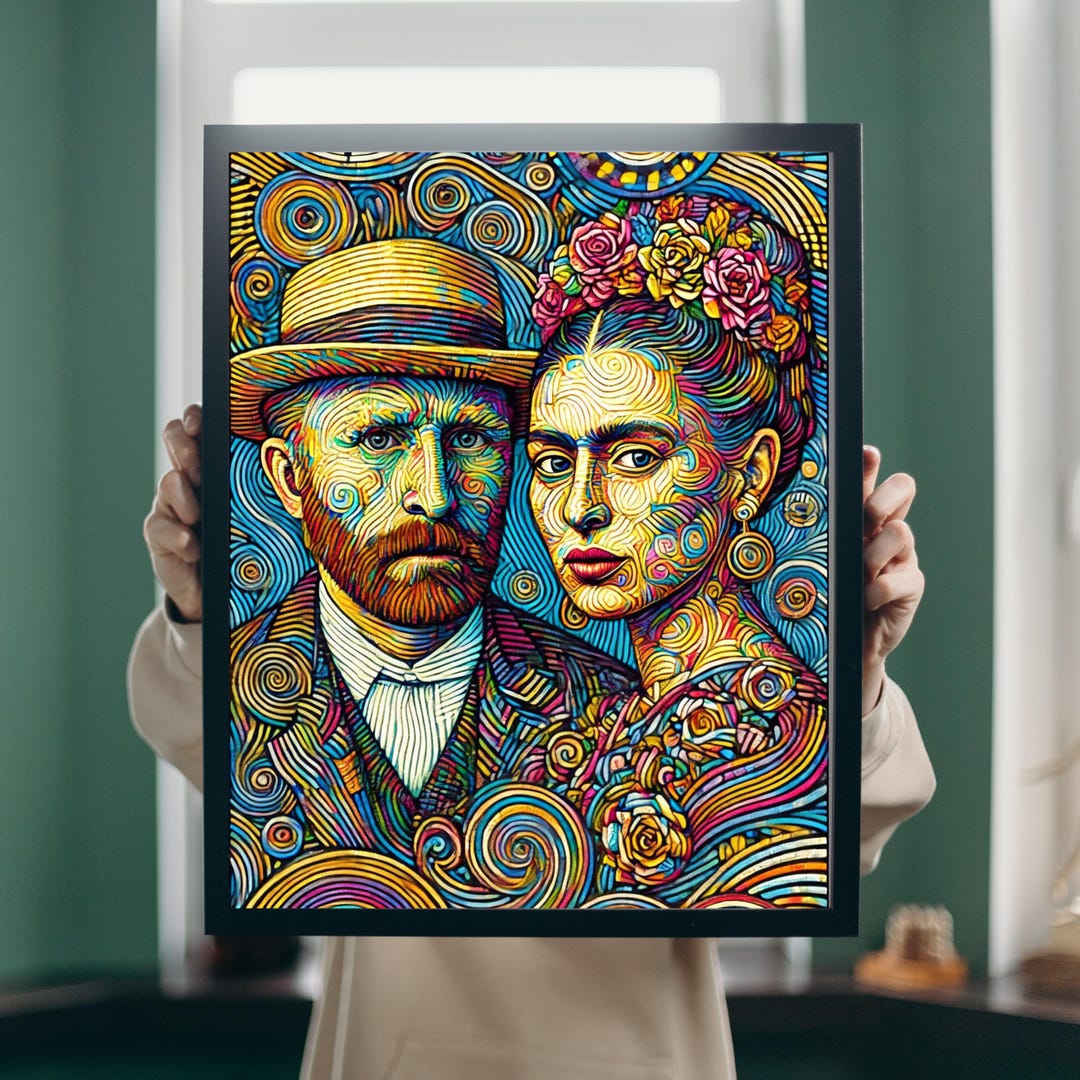 Van Gogh and Frida Kahlo Digital Art Colorful Wallpaper for Devices ...