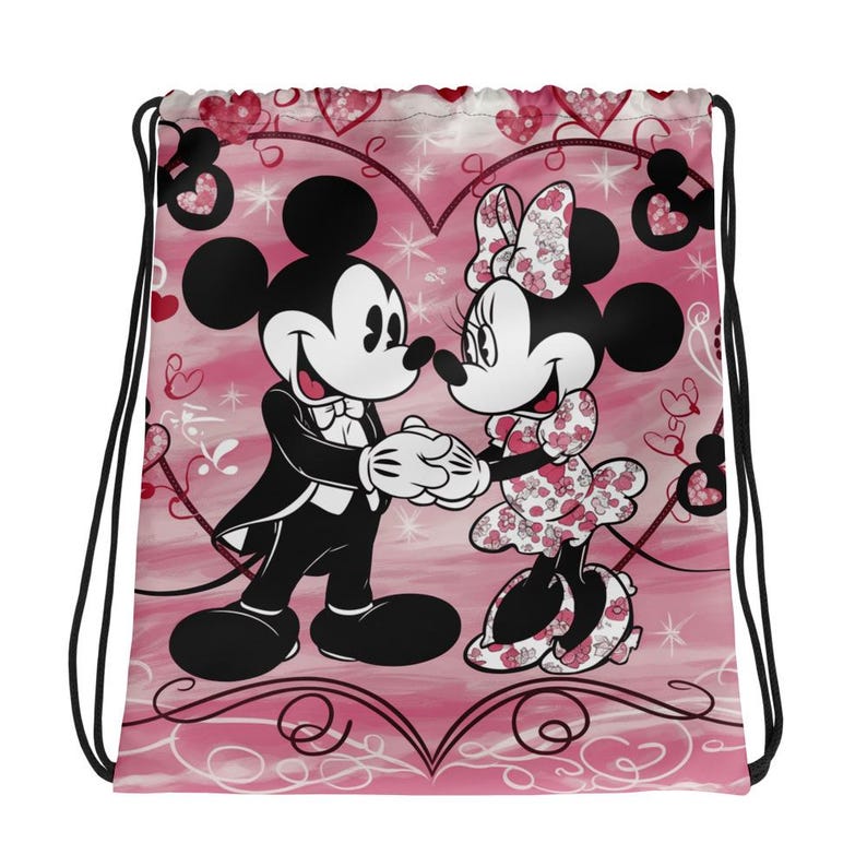 Mickey Mouse and Minnie Mouse Drawstring Bag - Etsy