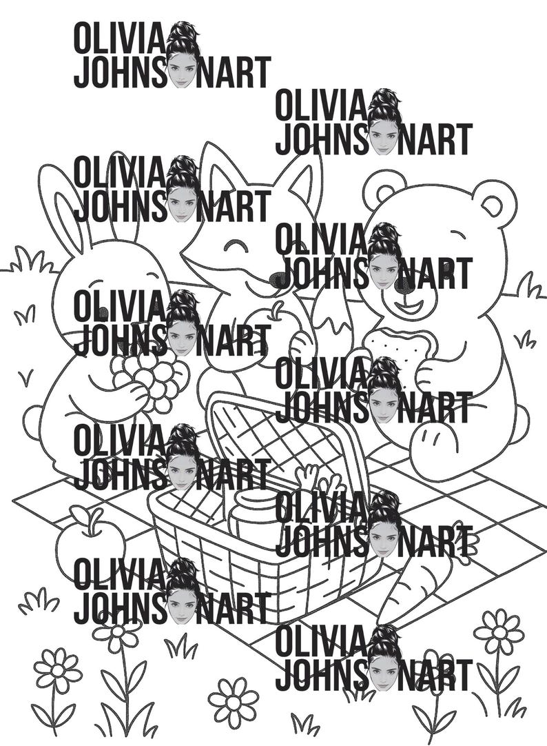Forest Friends Picnic Adventure Coloring Book - Etsy