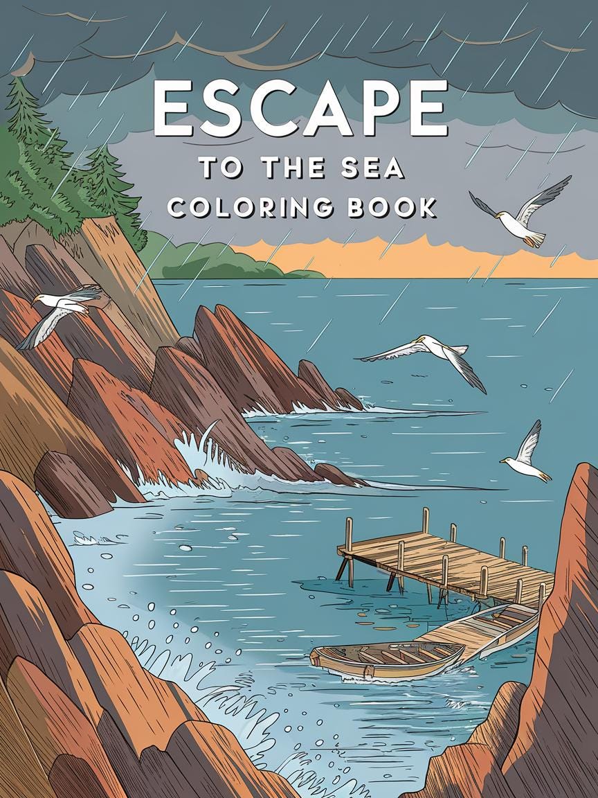 Escape to the Sea Coloring Book - Etsy