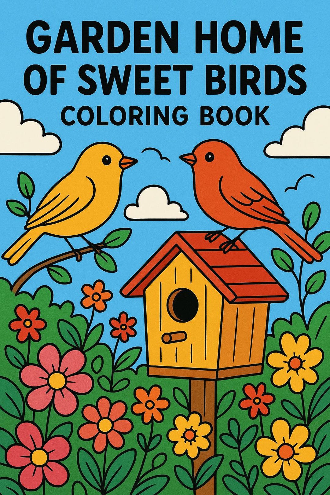 Garden Home of Sweet Birds Coloring Book - Etsy