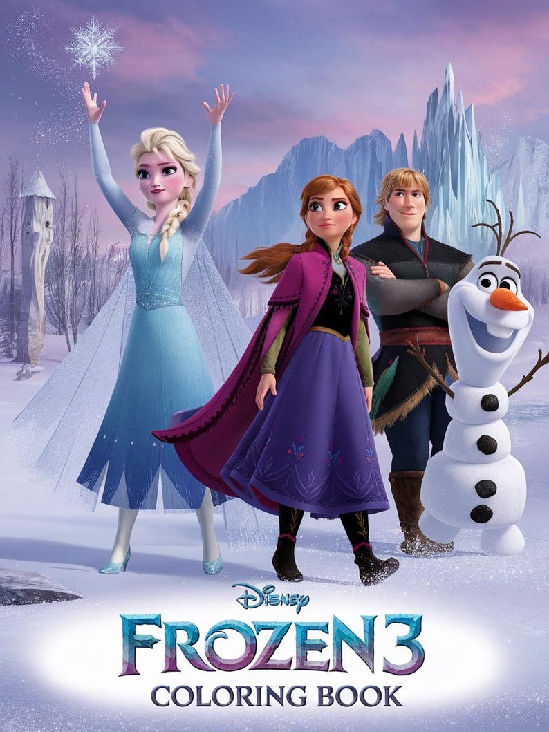 Frozen 3 Coloring Book - Etsy