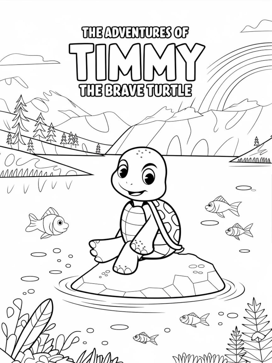The Adventures of Timmy the Brave Turtle Coloring Book - Etsy