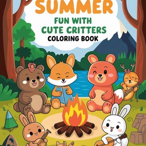 Summer Fun With Cute Critters Coloring Book - Etsy