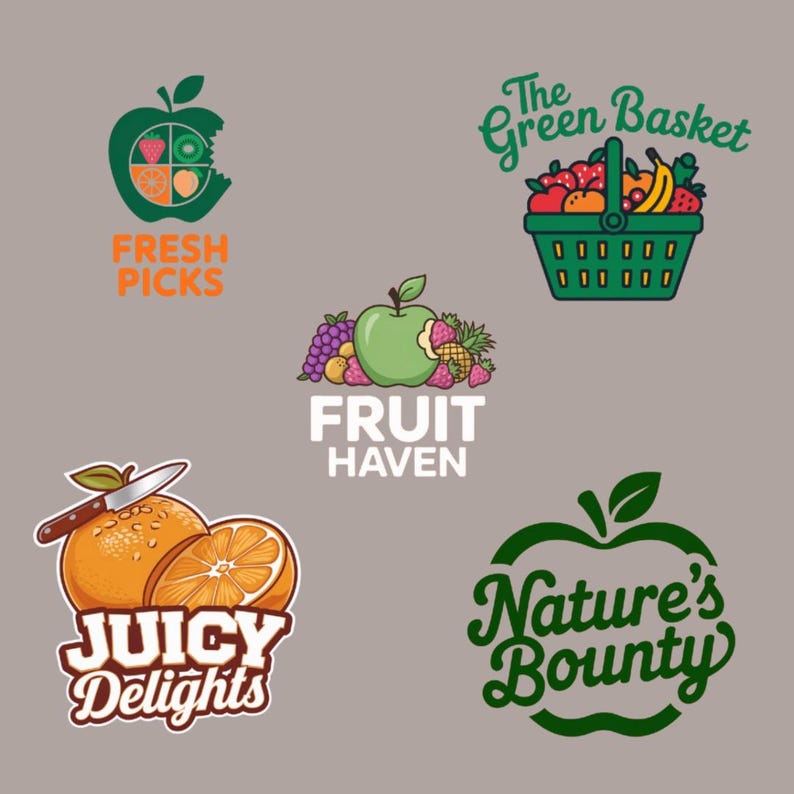 5 Creative Logo Ideas for Your Fruit Store - Etsy