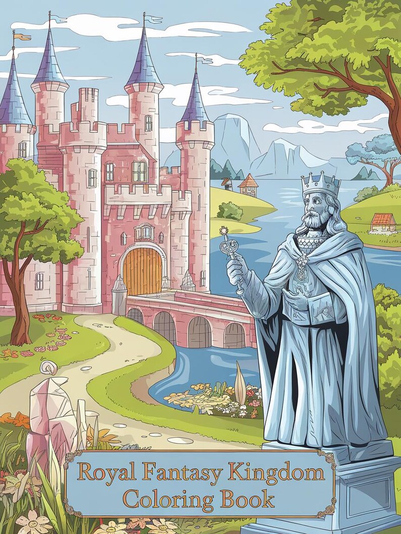 Royal Fantasy Kingdom Coloring Book - Etsy