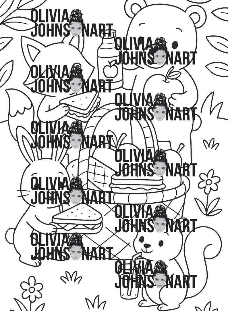 Forest Friends Picnic Adventure Coloring Book - Etsy