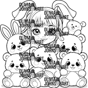 Kawaii Decora Girls Coloring Book - Etsy