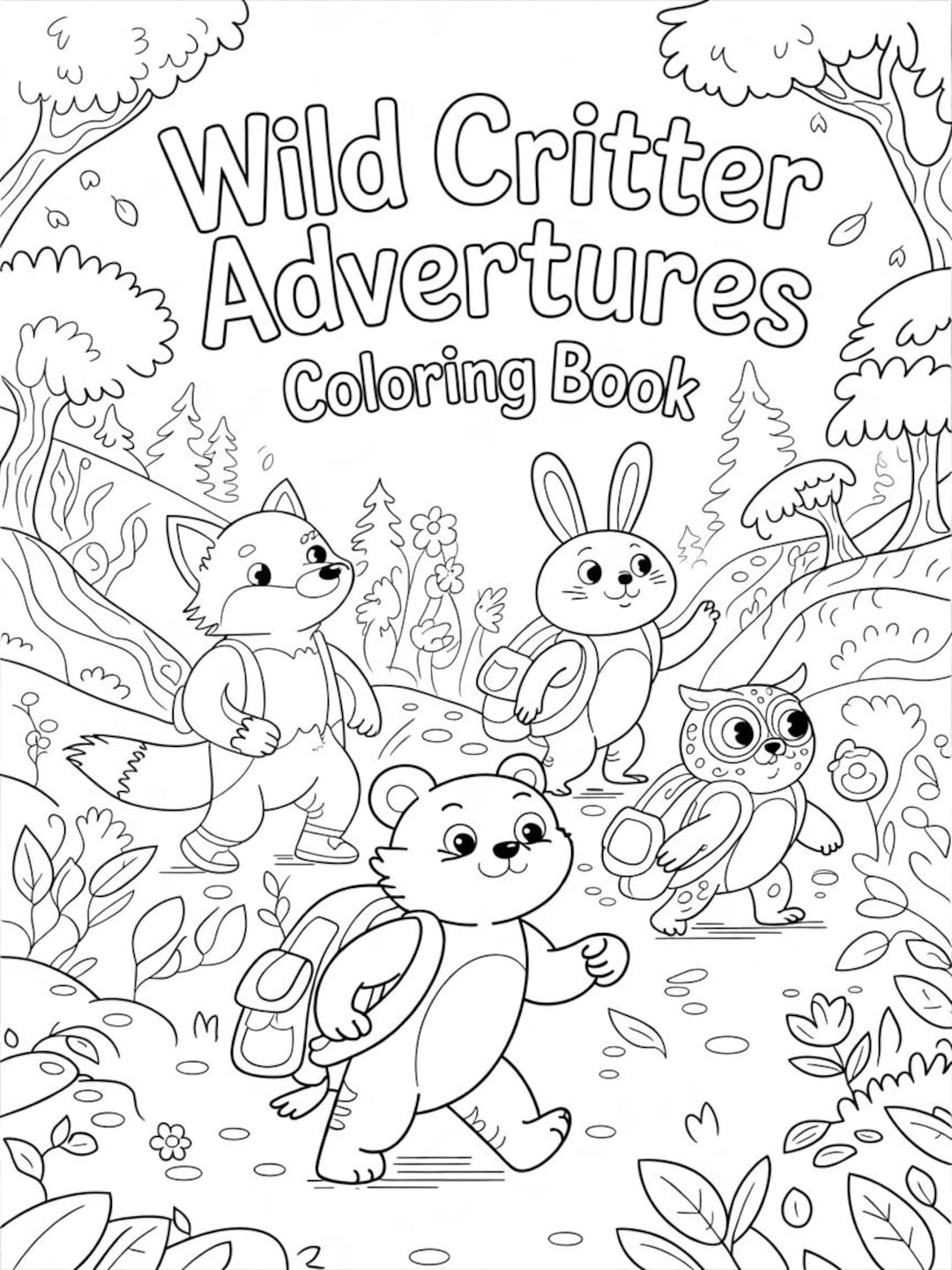 Wild Critter Adventures Coloring Book - Etsy