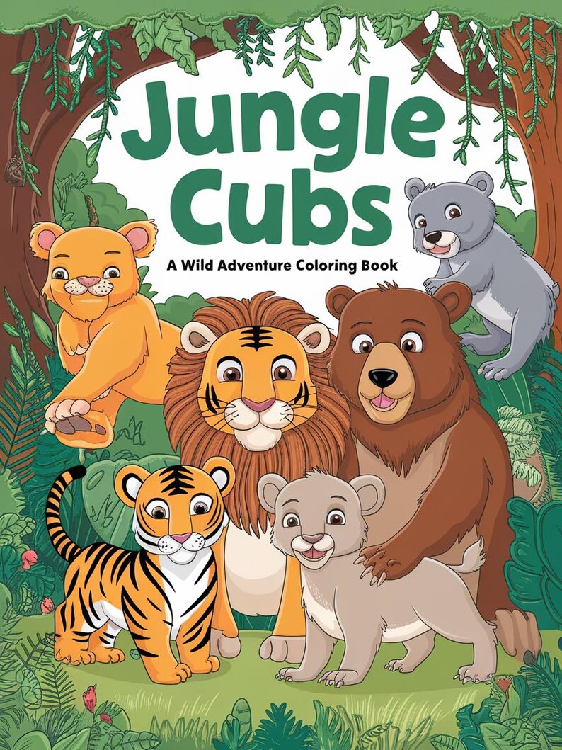 Jungle Cubs A Wild Adventure Coloring Book - Etsy