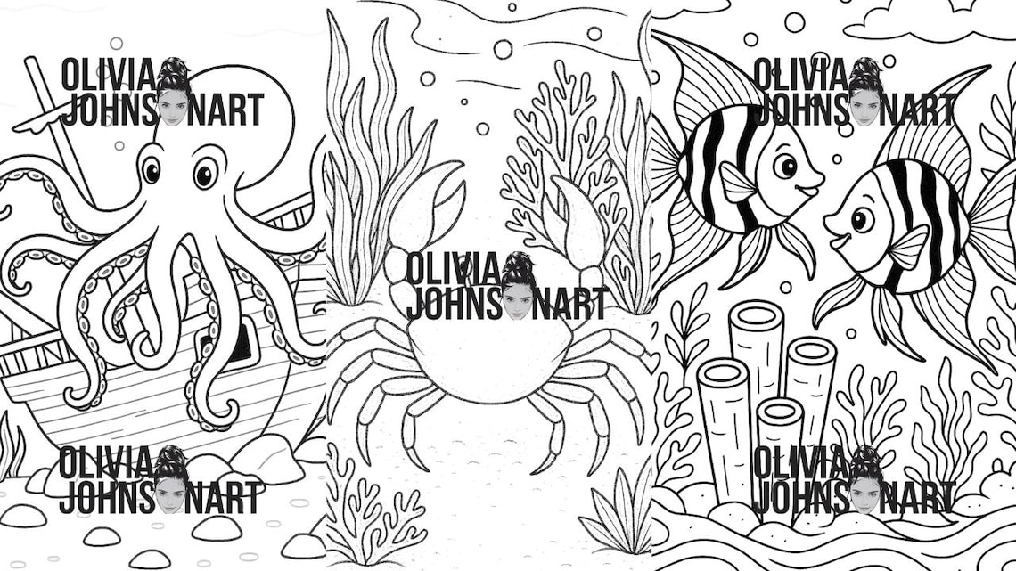 Under the Sea Adventures Coloring Book - Etsy