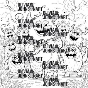 Fuzzy Adventures Friendly Monster Coloring Book - Etsy