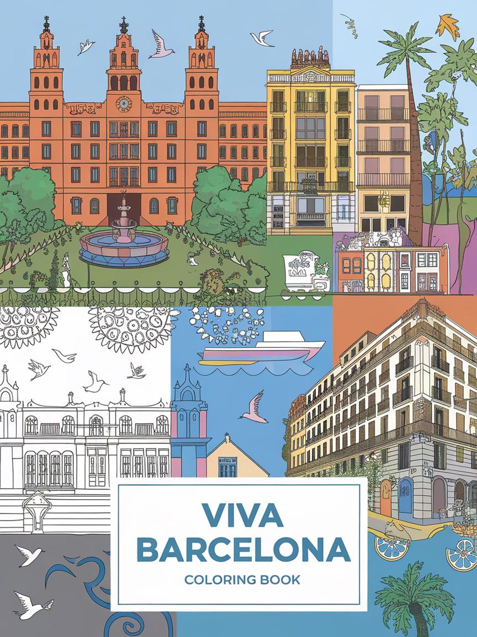 Viva Barcelona Coloring Book - Etsy
